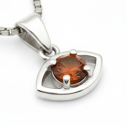 Pure 925 Silver Evil Eye Garnet Pendant For Men & Women | Pure 925 ...