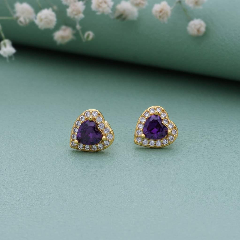 Eternal Heart 18K Gold Polish Silver Studs | Eternal Heart 18K Gold ...