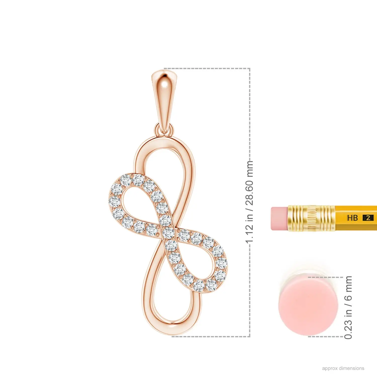 Diamond Interlaced Double Infinity Pendant | Diamond Interlaced Double ...