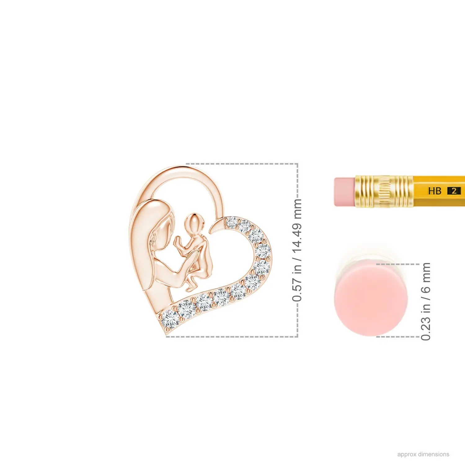 Diamond Heart Mother & Baby Pendant | Diamond Heart Mother & Baby ...