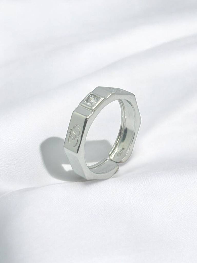 Men’S 925 Silver Chain Design Adjustable Ring | Men’S 925 Silver Chain ...