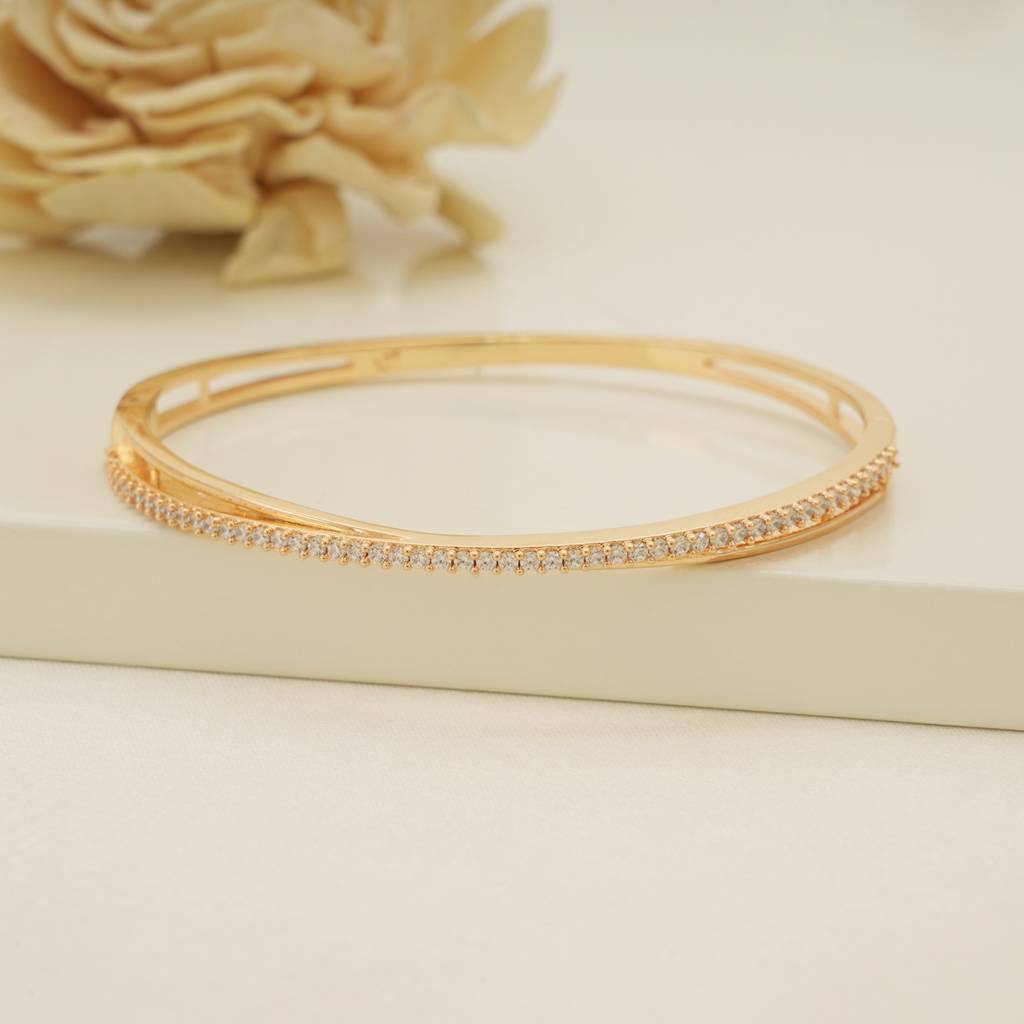 Amazing Single Line Cz Diamond Bangle Set For Women | Amazing Single ...