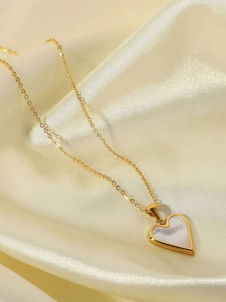 Heart Shape Pendant Set With Mop | Heart Shape Pendant Set With Mop ...