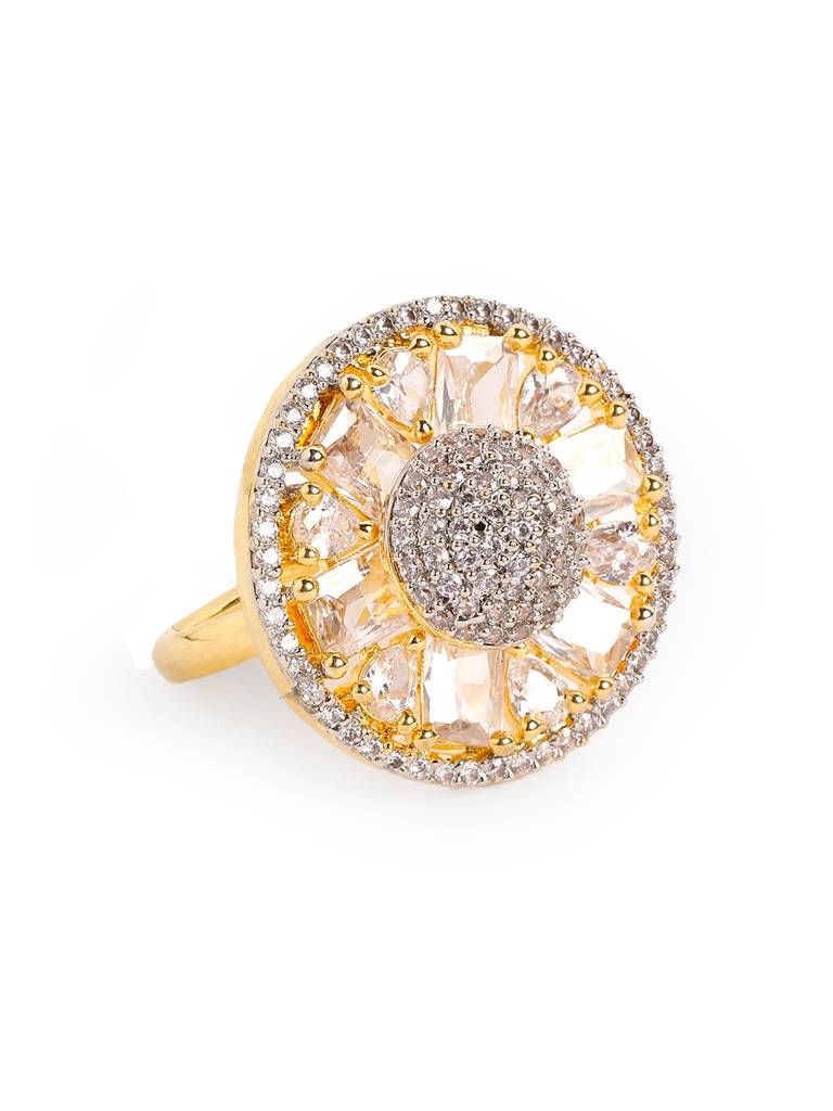 American Diamond Prism Bloom Adjustable Ring | American Diamond Prism ...