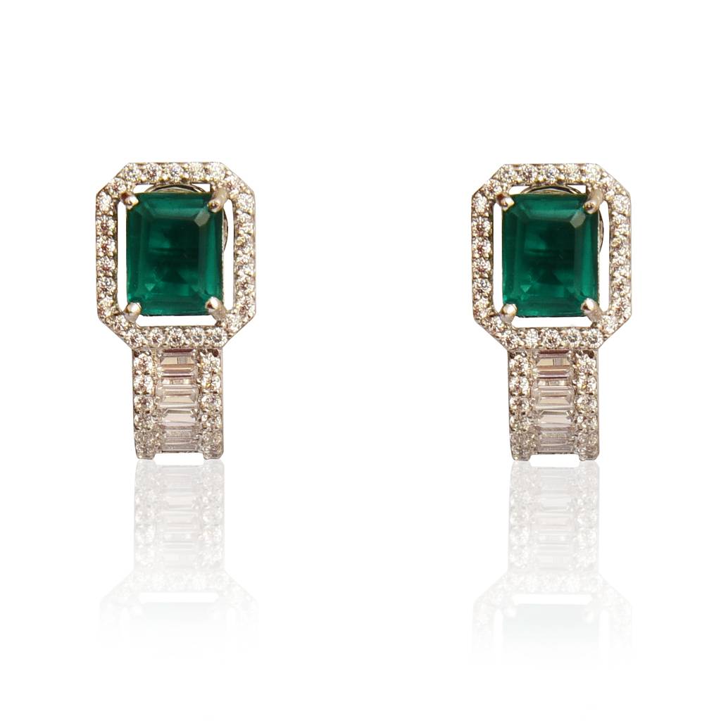 Green Doublet Half Bali Earrings | Green Doublet Half Bali Earrings ...