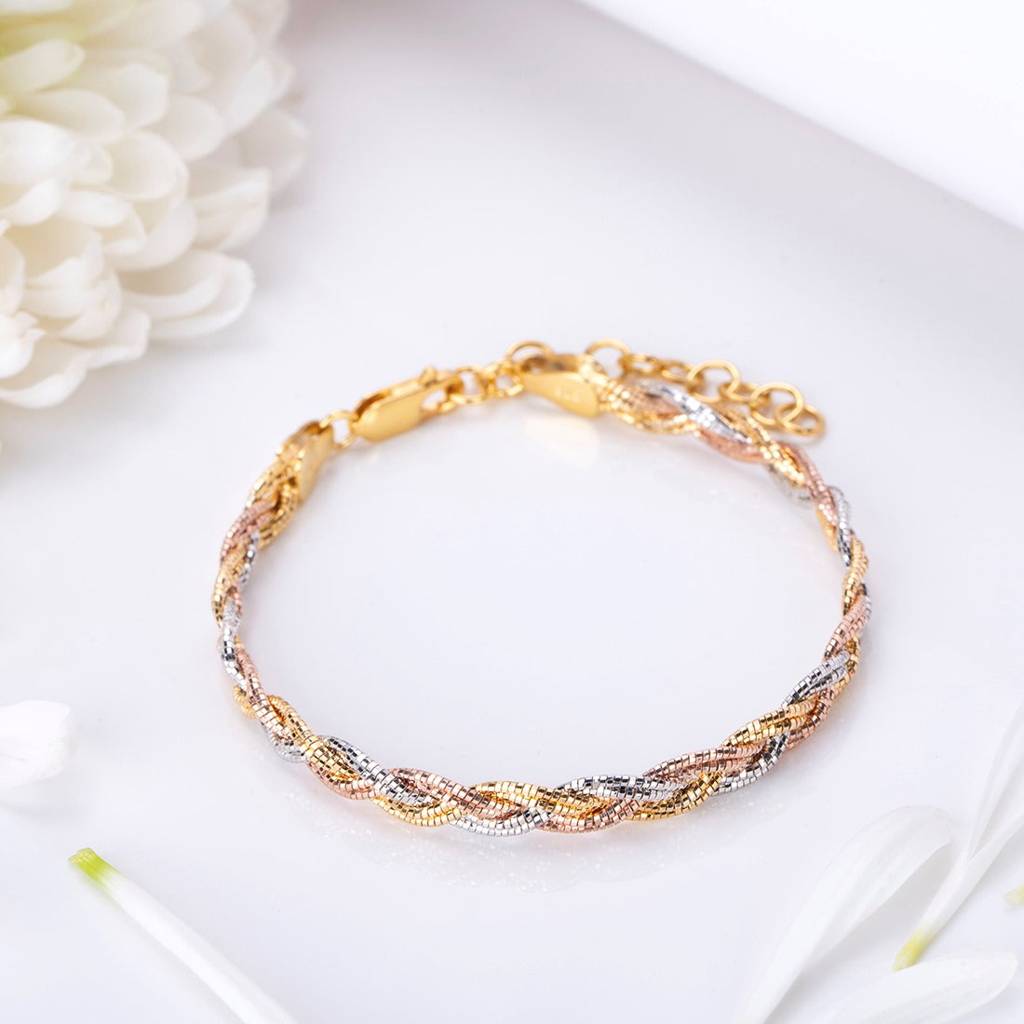 Tri-Tone Tapestry 925 Sterling Silver Weave Bracelet | Tri-Tone ...