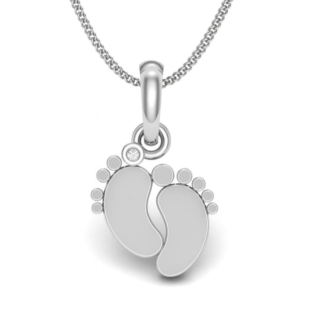 925 Pure Silver Footprint Chain Pendant | 925 Pure Silver Footprint ...