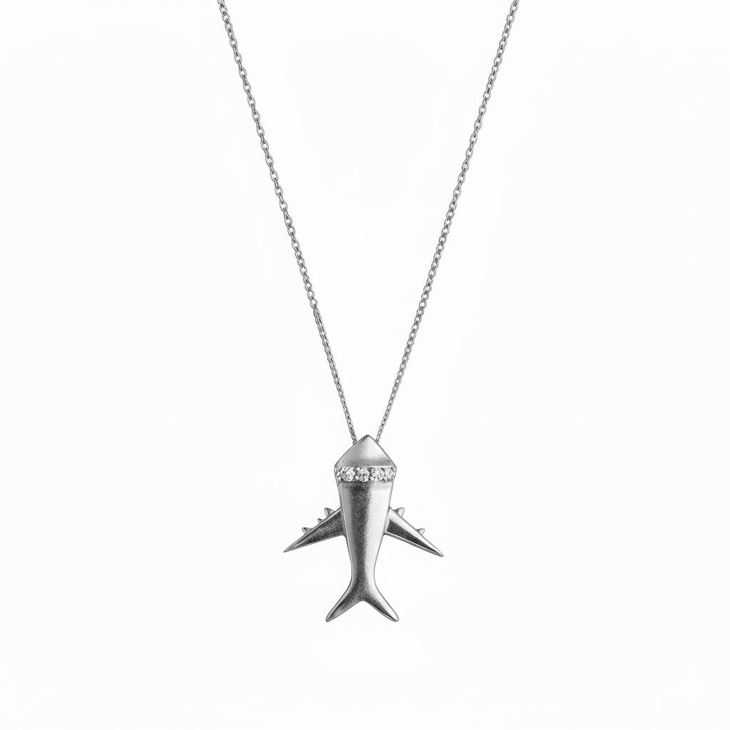 925 Pure Silver Airplane Chain Pendant | 925 Pure Silver Airplane Chain ...