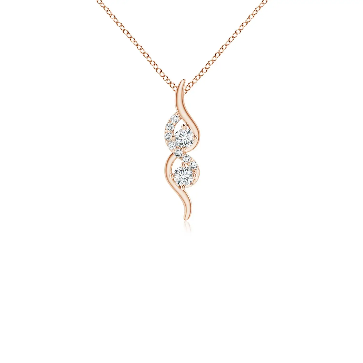Two Stone Diamond Swirl Pendant | Two Stone Diamond Swirl Pendant · Eternz