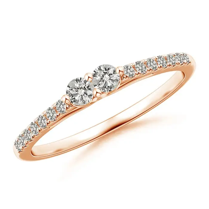 2 Stone Diamond Ring With Diamond Accents | 2 Stone Diamond Ring With ...