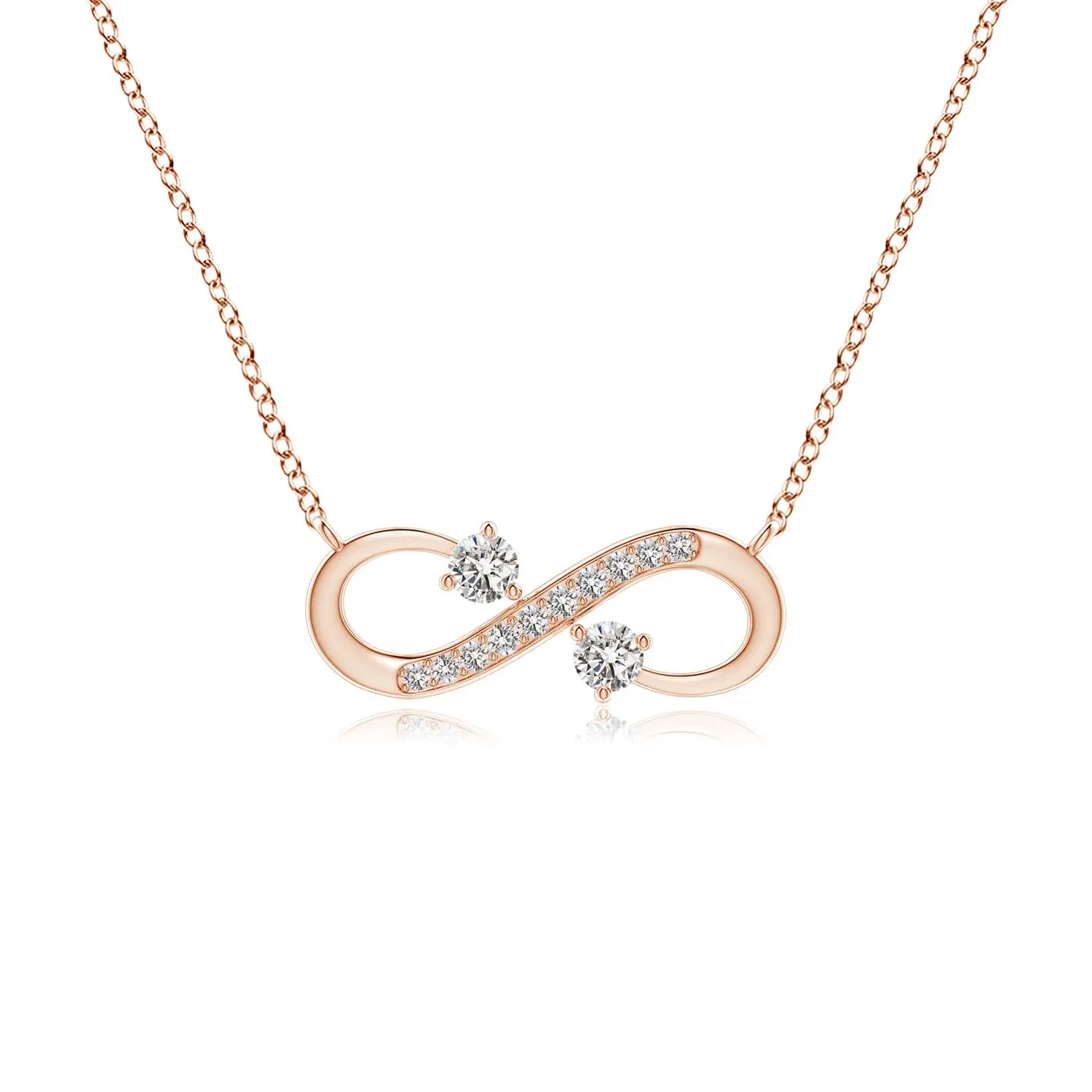 Sideways Infinity Two Stone Diamond Necklace | Sideways Infinity Two ...