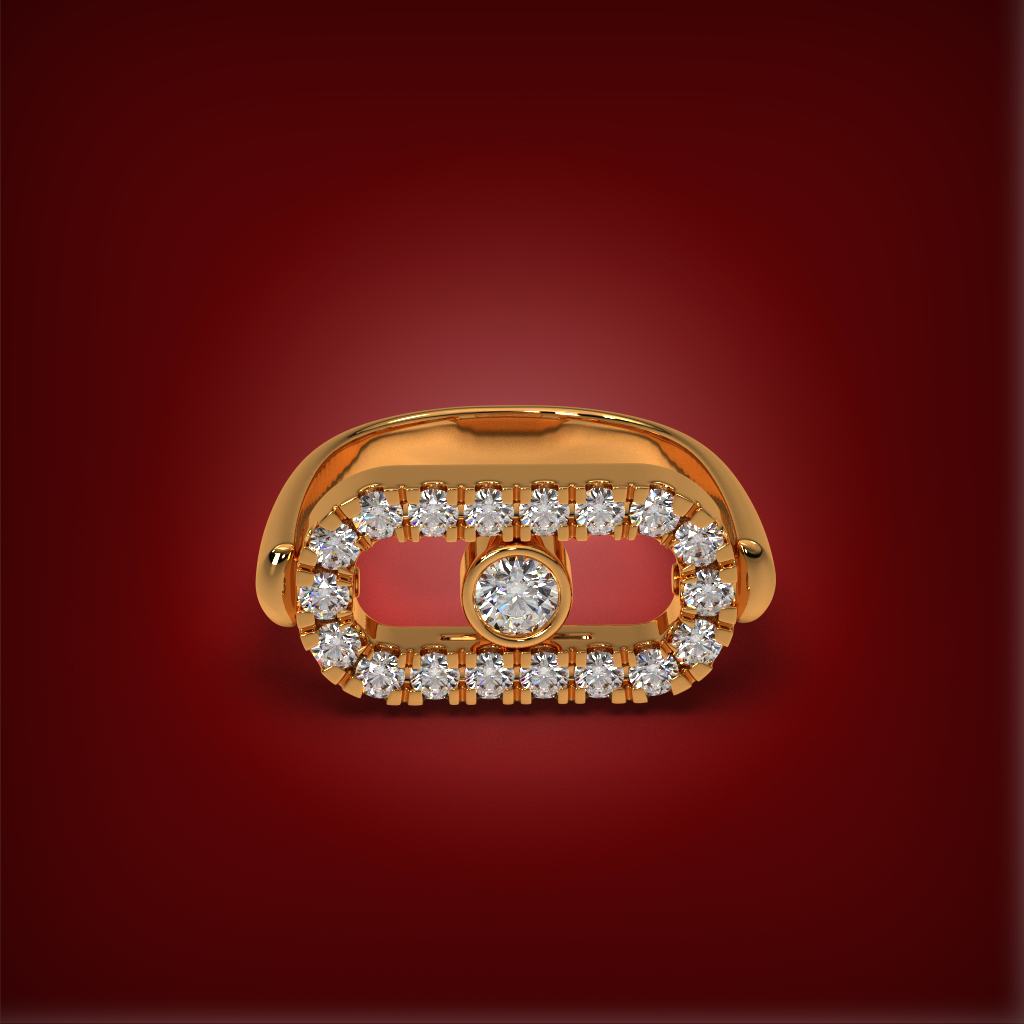 Glide Pavã© Ring | 925 Sterling Silver | Glide Pavé Moving Stone Ring ...