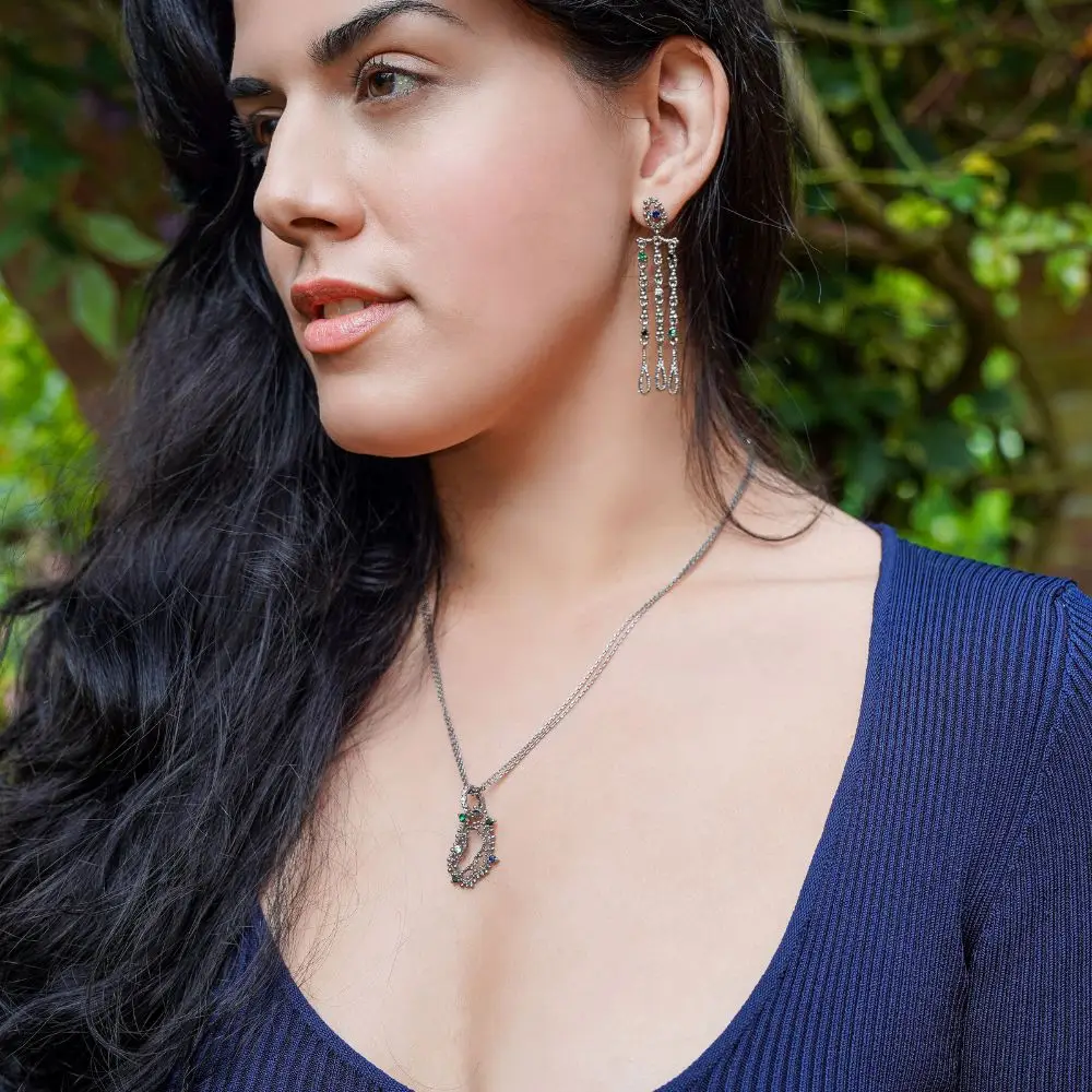 Textured Flow Long Earrings | Textured Flow Long Earrings - Silver · Eternz