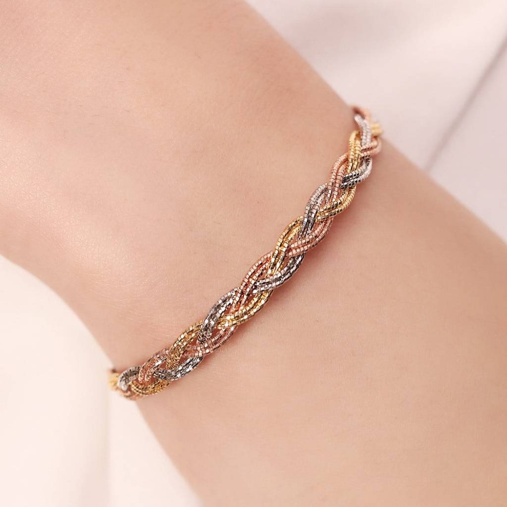 Tri-Tone Tapestry 925 Sterling Silver Weave Bracelet | Tri-Tone ...