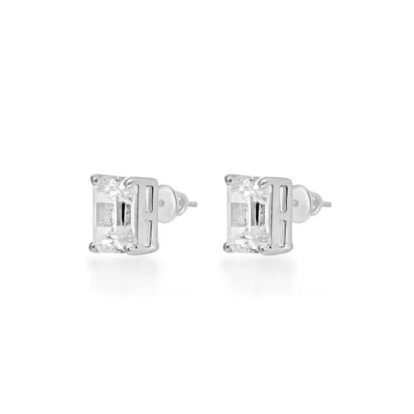 Silver Solitaire Baguette Studs | Silver Solitaire Baguette Studs · Eternz