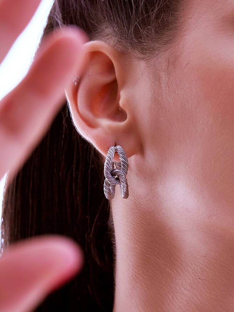 Silver Threaded Circular Hoops | Silver Threaded Circular Hoops · Eternz