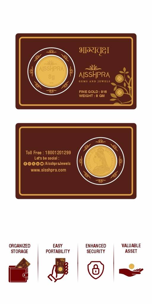 22Kt 8 Gram Gold Coin 916 Purity | 22KT 8 Gram Gold Coin 916 Purity ...