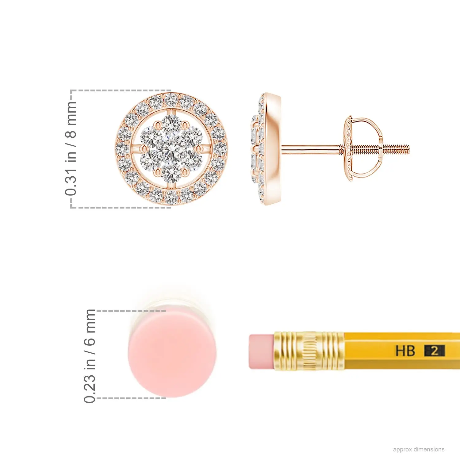 Pressure-Set Diamond Clustre Halo Earrings | Pressure-Set Diamond ...