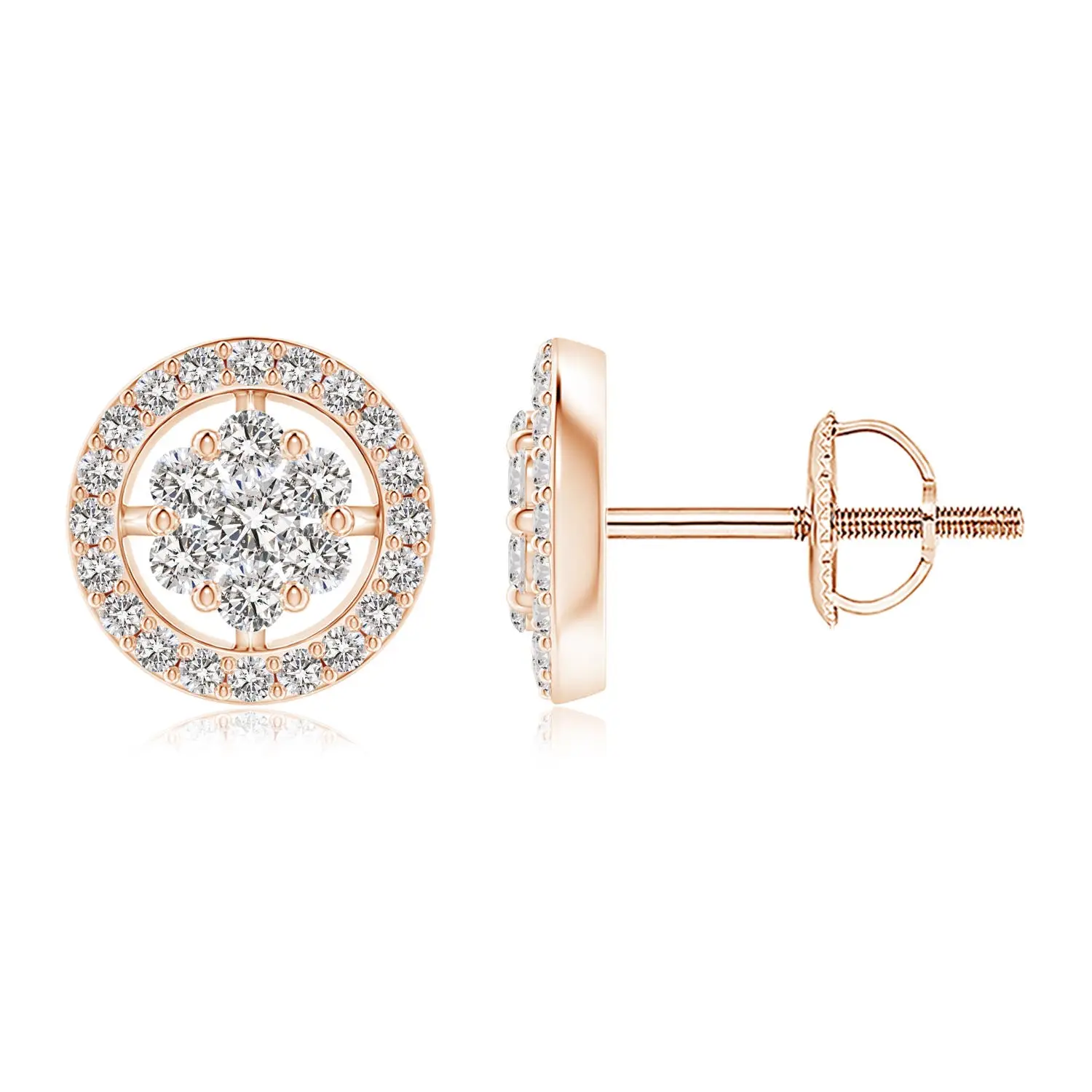 Pressure-Set Diamond Clustre Halo Earrings | Pressure-Set Diamond ...