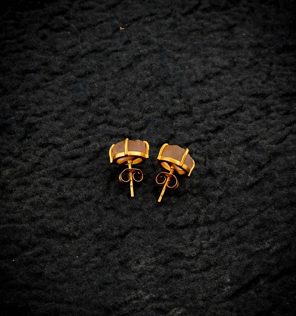 Natural Uncut Citrine Studs | Natural Uncut Citrine Studs · Eternz