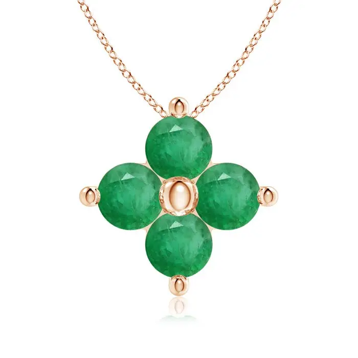 Classic Round Emerald Clover Pendant | Classic Round Emerald Clover ...