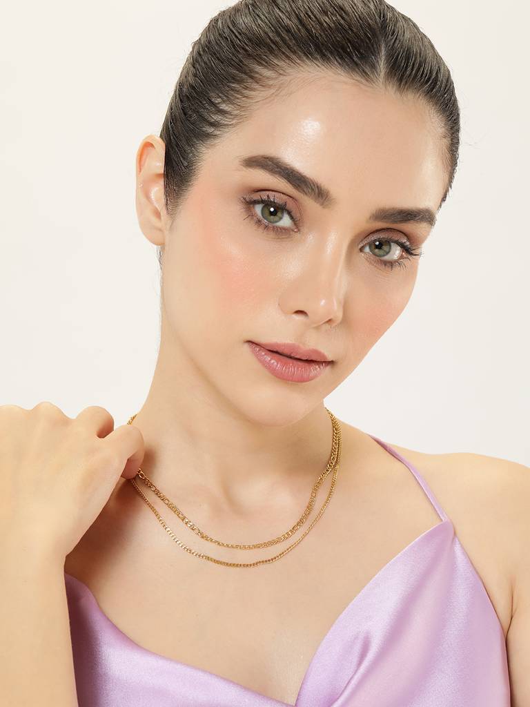 Double Layer Statement Chain Necklace | Double Layer Statement Chain ...