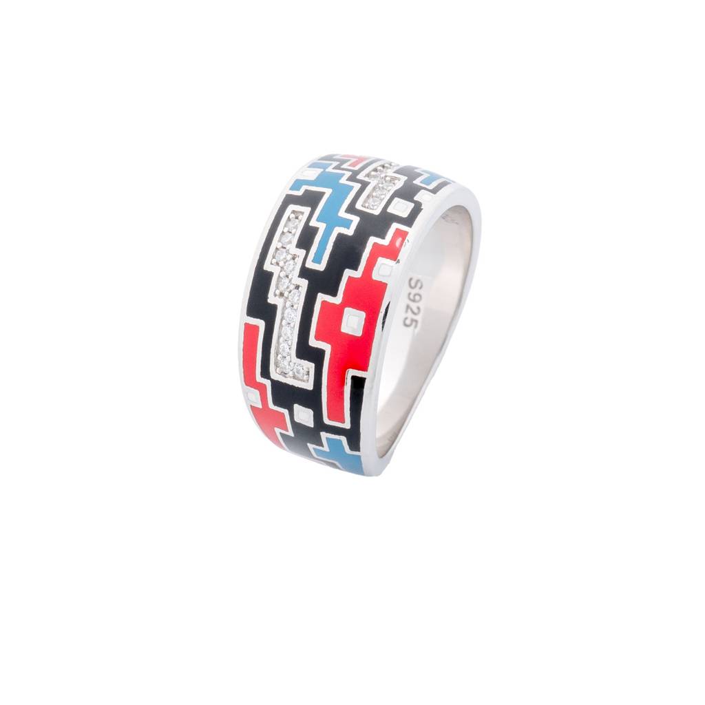925 Silver Tetra Block Enamel Ring | 925 Silver Tetra Block Enamel Ring ...