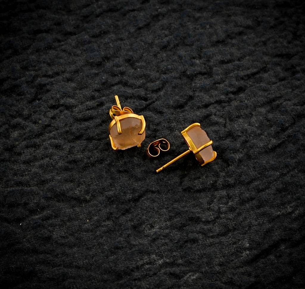 Natural Uncut Citrine Studs | Natural Uncut Citrine Studs · Eternz