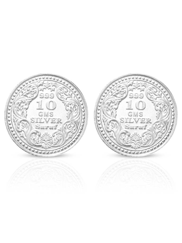 Laxmi Ganesh & Maa Sherawali Each 10 Gram 999 Round Silver Coin | Laxmi ...