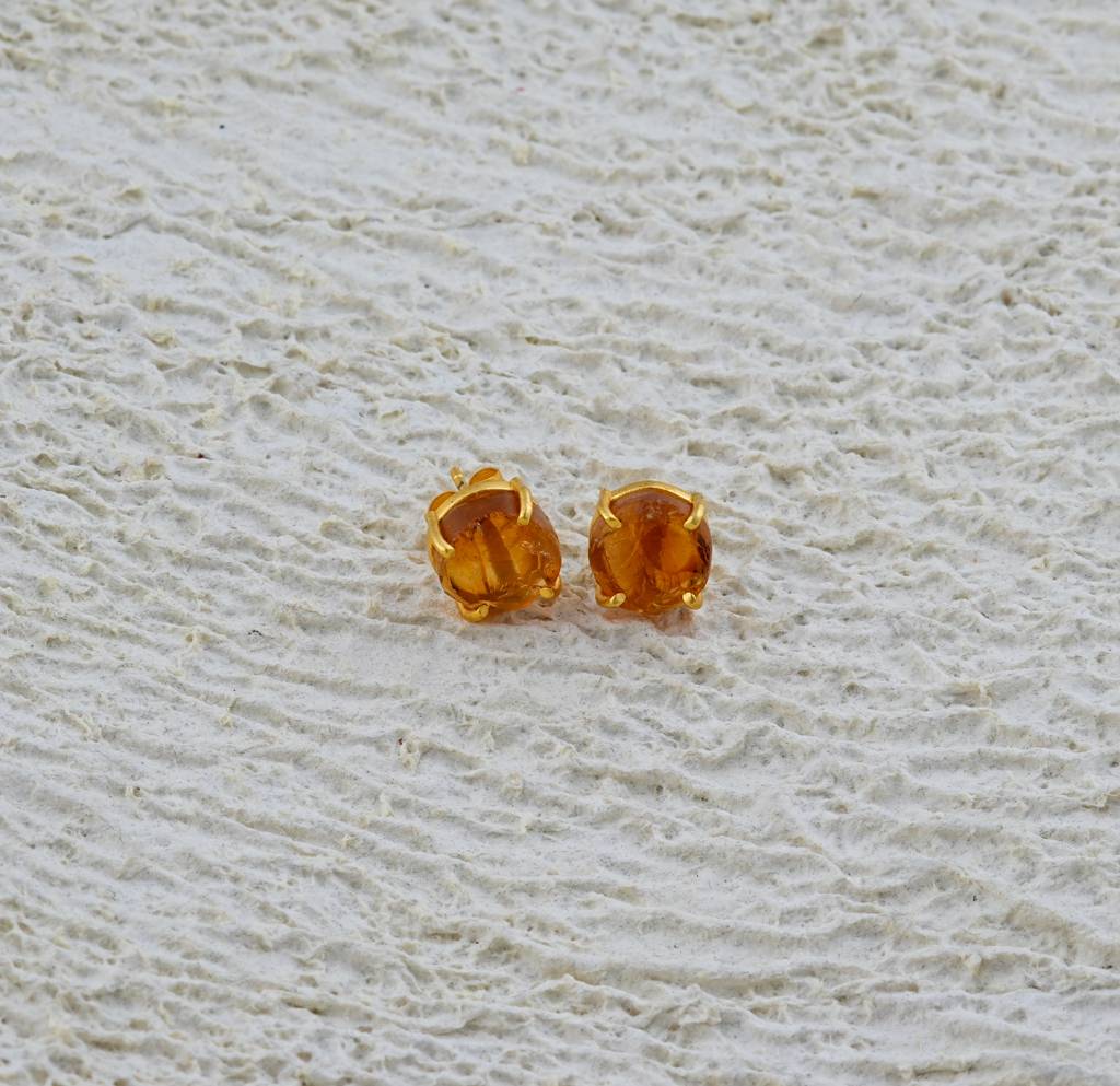 Natural Uncut Citrine Studs | Natural Uncut Citrine Studs · Eternz