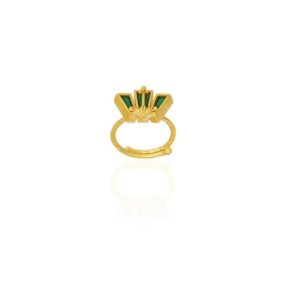 Floral Scroll Ring | Green Floral Scroll Ring · Eternz
