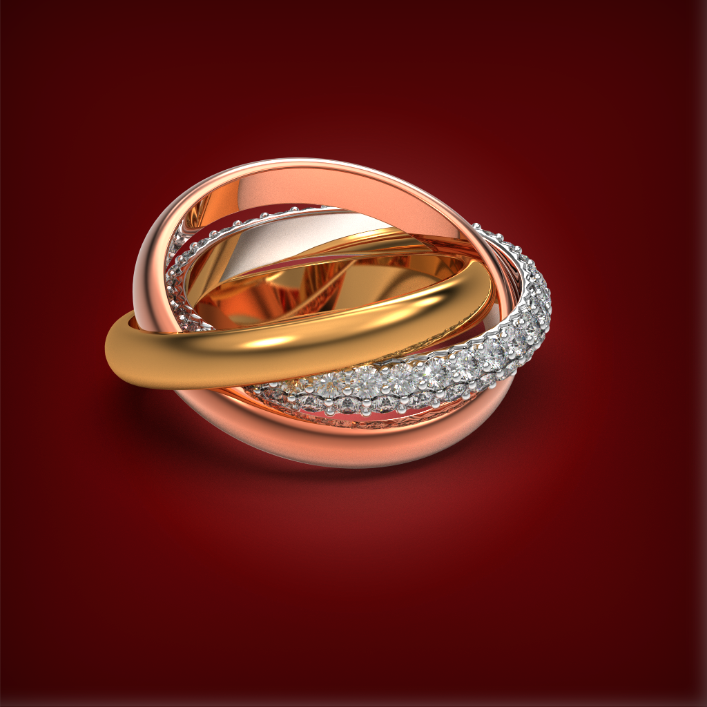 Trinity Tri-Color Pavã© Ring | 925 Sterling Silver | Trinity Tri-Color ...