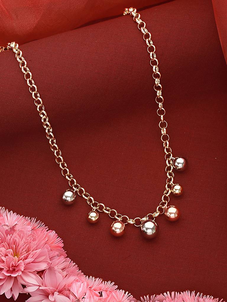 Anti-Tarnish Gold Polish Triple Plated Balls Link Chain Necklace | Anti ...
