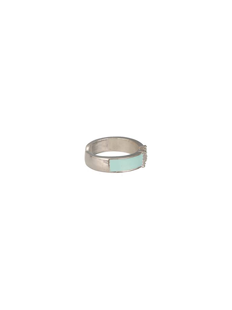 Silver Plated Mint Enamelled Minimal Finger Ring | 7 Days Easy ...