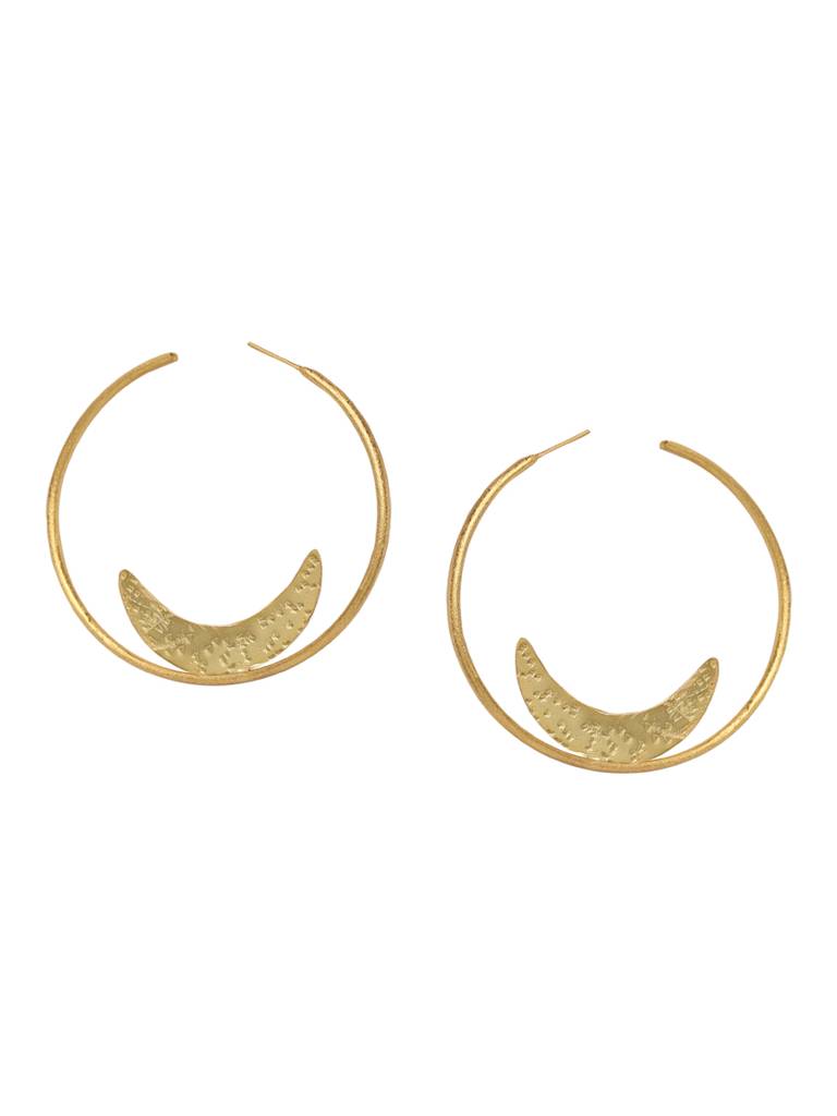 Handcrafted 18K Gold Plated Half Moon Loops | Handcrafted 18K Gold ...