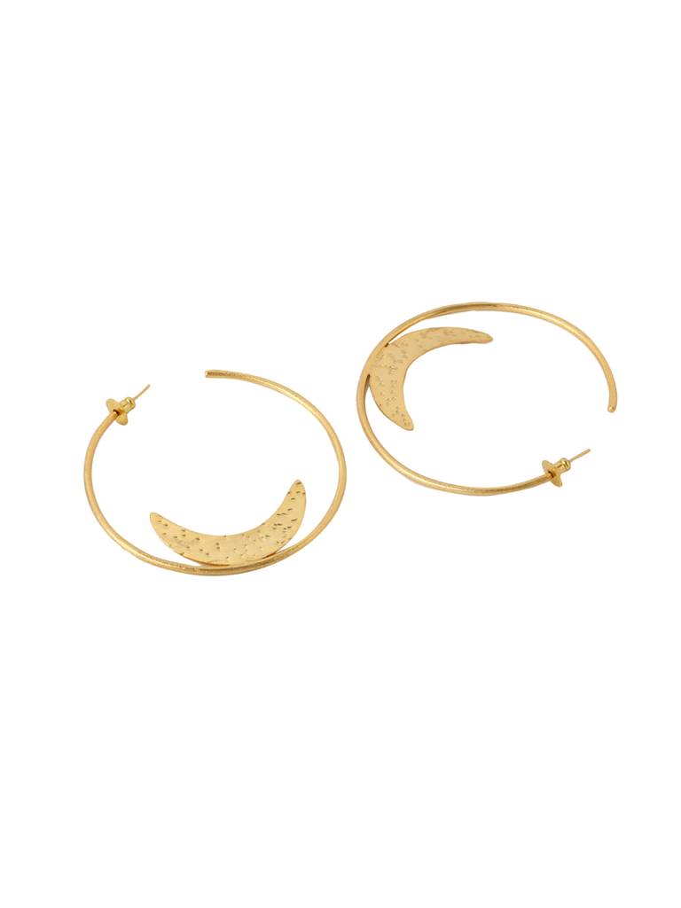 Handcrafted 18K Gold Plated Half Moon Loops | Handcrafted 18K Gold ...