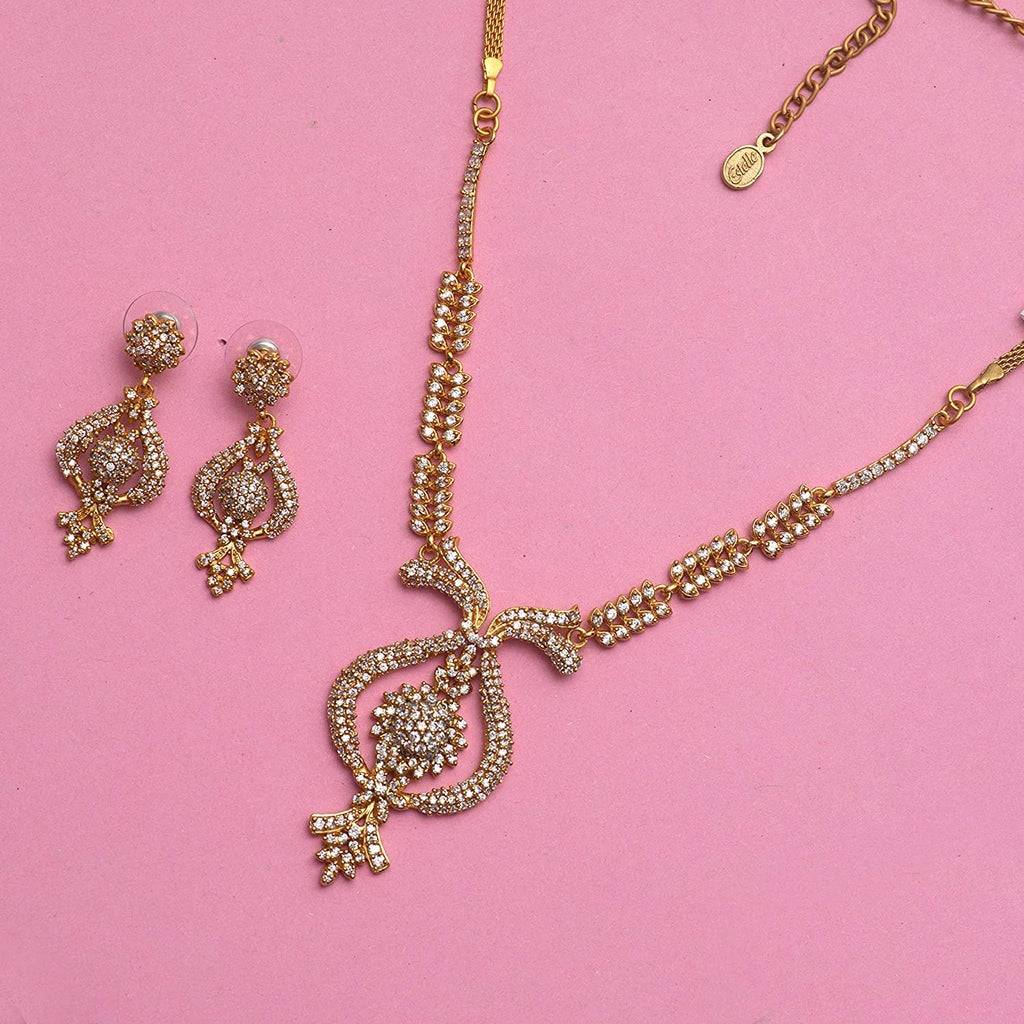Estele Gold Plated Austrian Diamond Necklace Set For Women | Estele ...