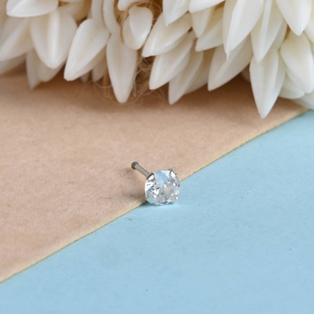 Stone Nose Pin In Silver Color | Stone Nose Pin In Silver Color · Eternz