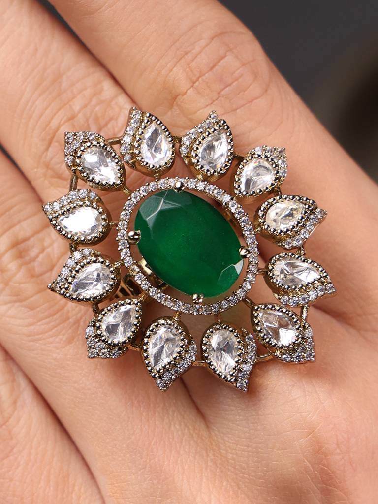 Emerald Sunburst Statement Ring | Emerald Sunburst Statement Ring · Eternz