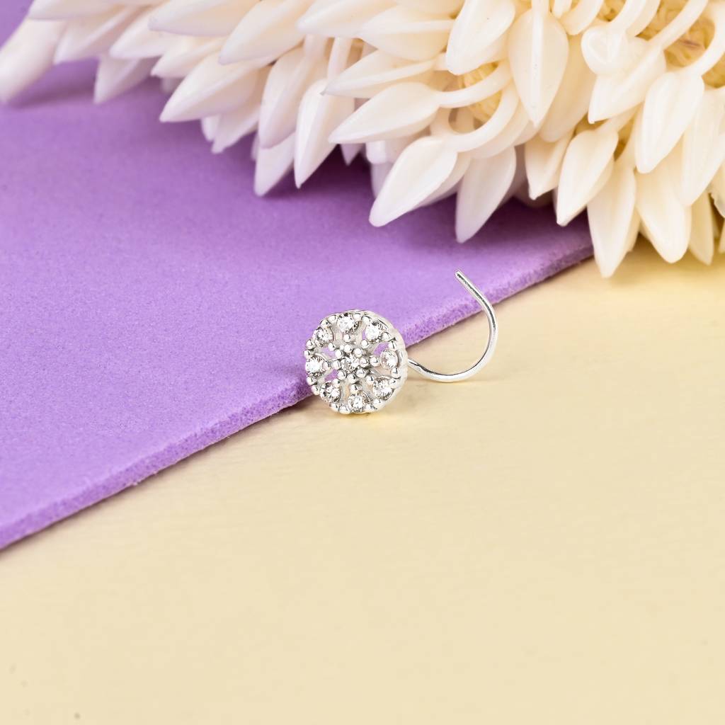 Pure Silver Spiked Radiance Silver Nose Pin | Pure Silver Spiked ...