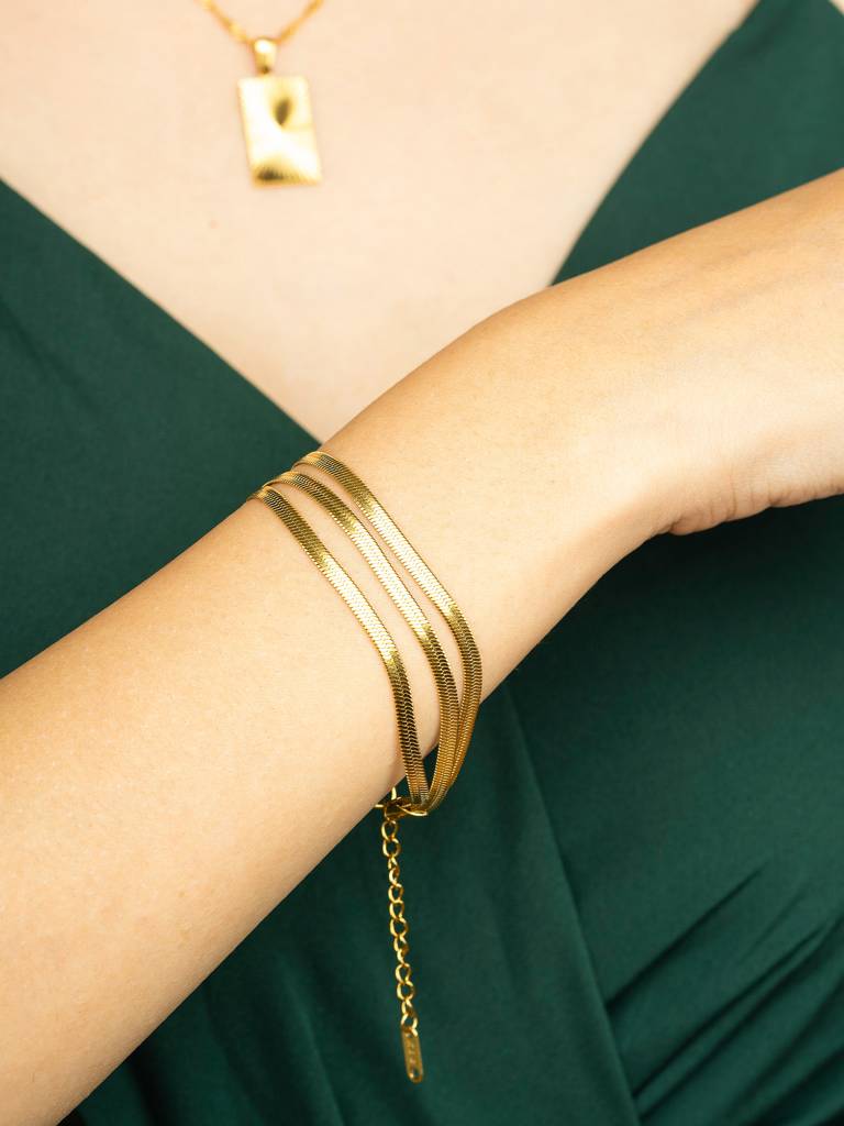 Triple Layer Snake Chain Bracelet | Triple Layer Snake Chain Bracelet ...
