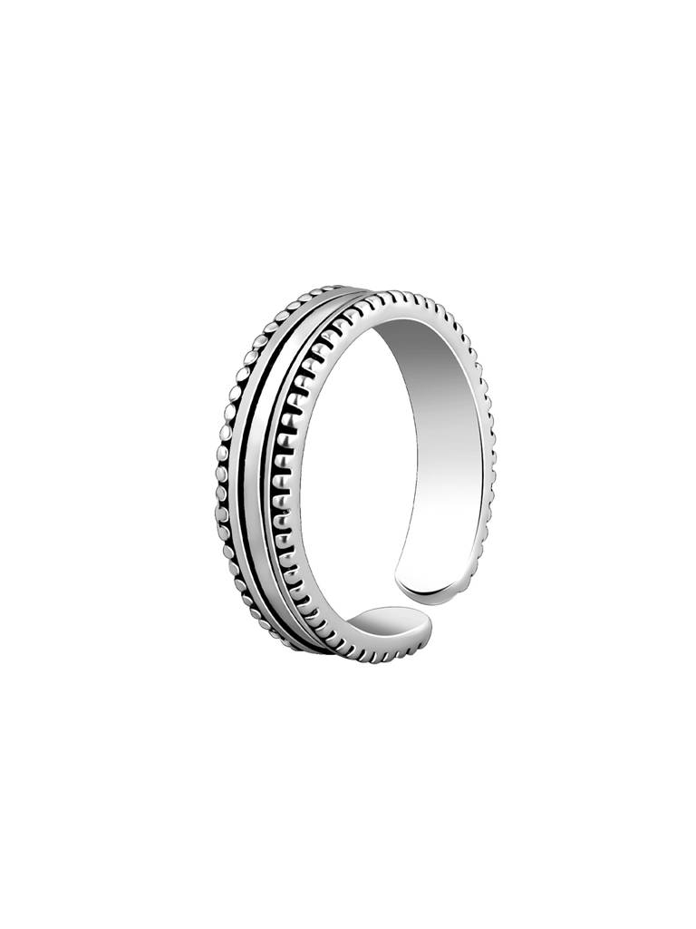 Silver Oxidised Silver Layered Bead Toe Ring | Silver Oxidised Silver ...