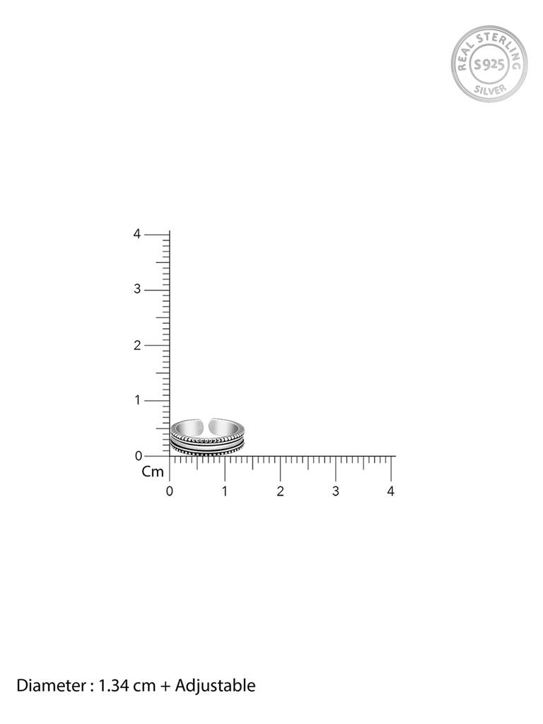 Silver Oxidised Silver Layered Bead Toe Ring | Silver Oxidised Silver ...