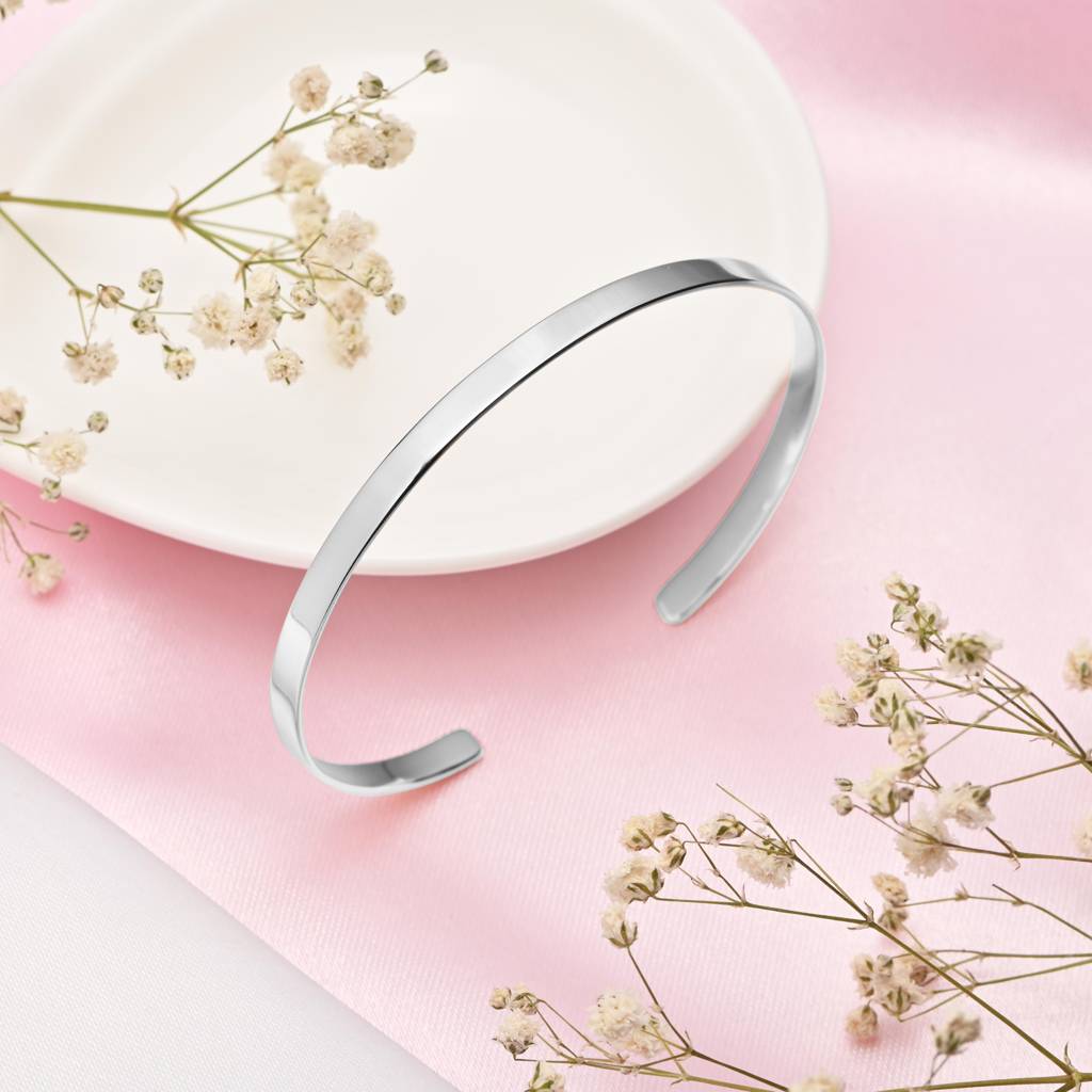 Solid Rhodium Plated 925 Sterling Silver Kada Bracelet | Solid Rhodium ...