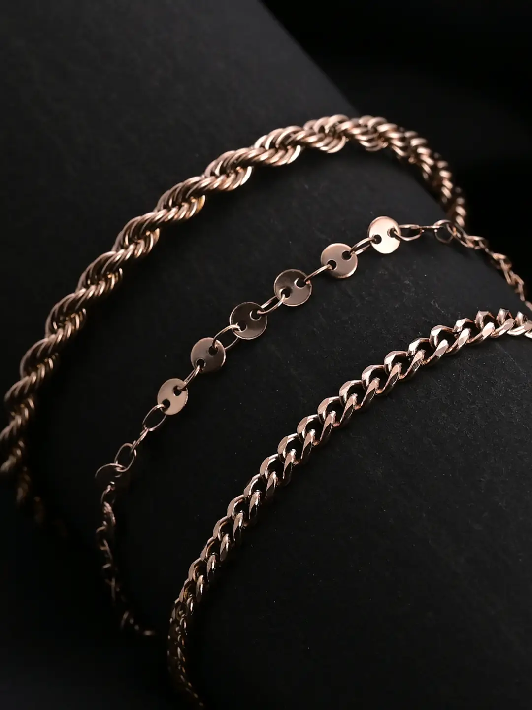Stainless Steel Women'S Trio Of Chains Bracelet | Stainless Steel Women ...