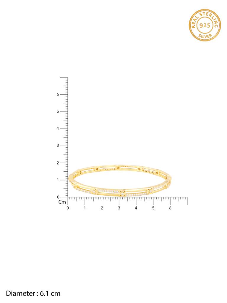 Giva 925 Sterling Silver Golden Dual Line Bangle | Giva 925 Sterling Silver Golden Dual Line ...