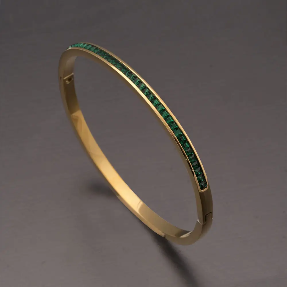 Green Gleam Bangle Bracelet | Green Gleam Bangle Bracelet · Eternz