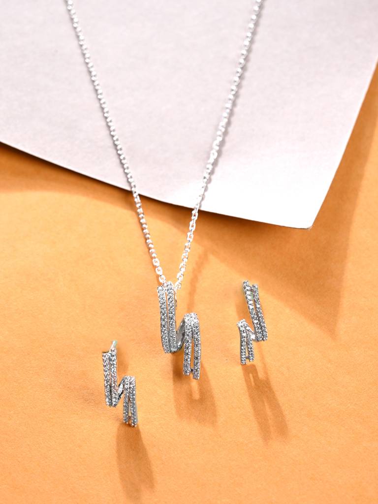 Clara 925 Silver Curl Jewellery Set | Clara 925 Silver Curl Jewellery ...