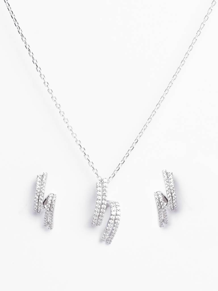 Clara 925 Silver Curl Jewellery Set | Clara 925 Silver Curl Jewellery ...