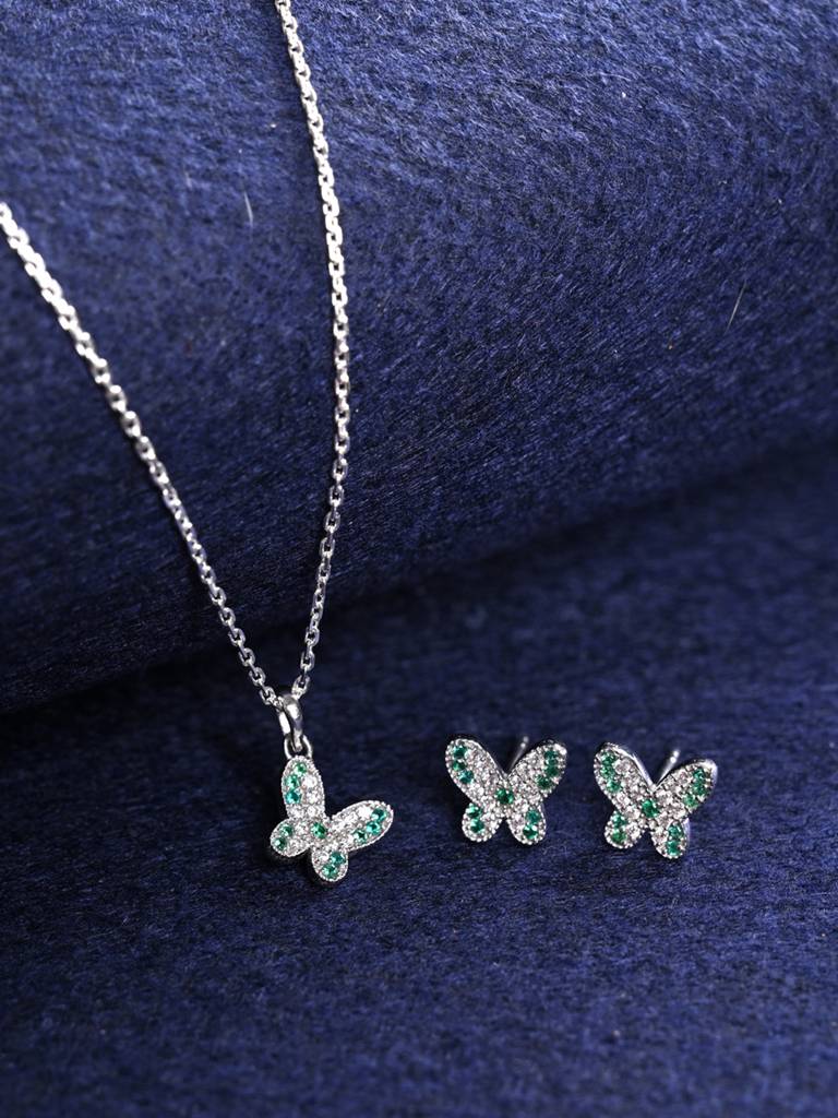 Clara 925 Silver Verde Butterfly Set | Clara 925 Silver Verde Butterfly ...
